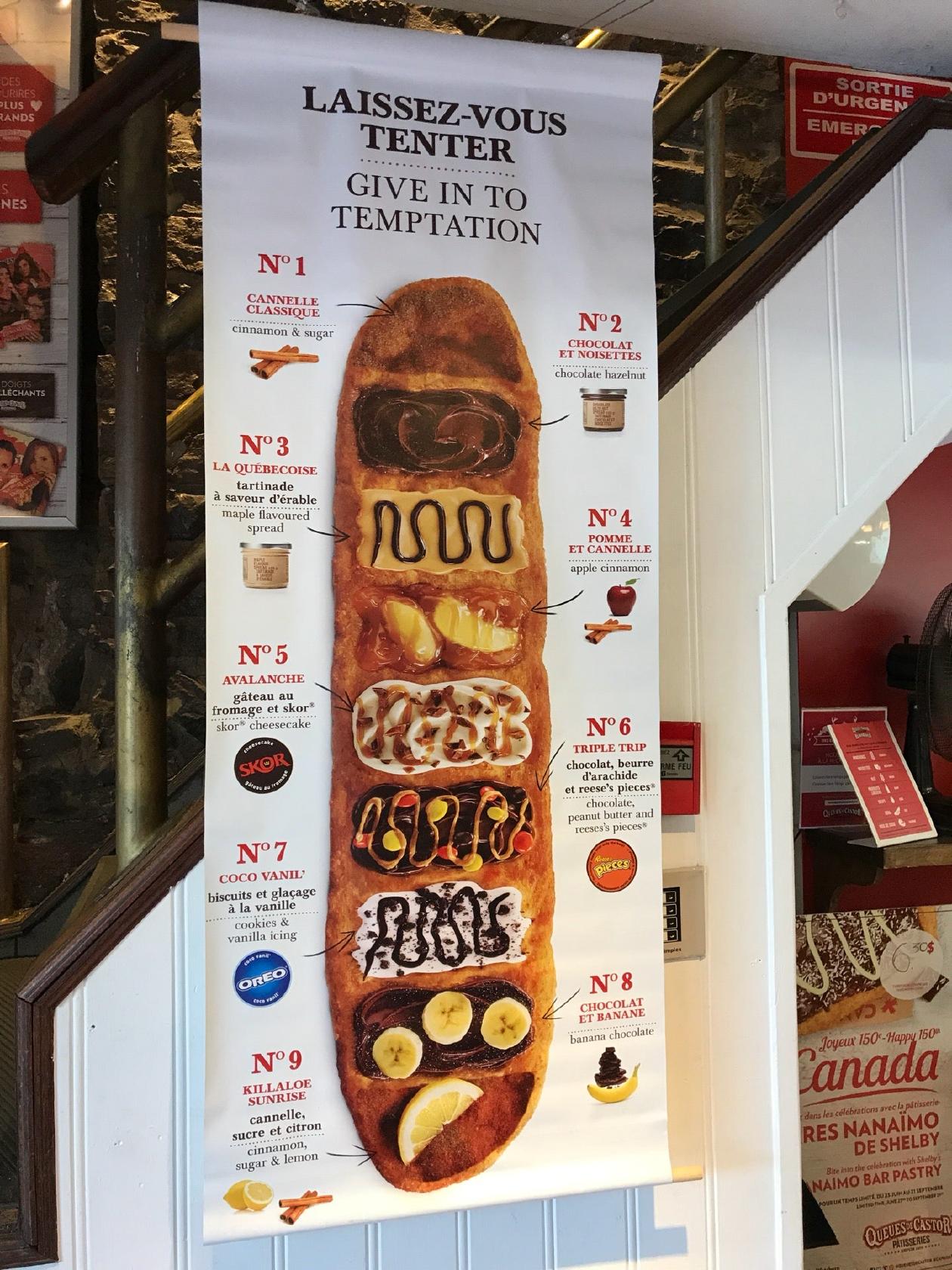 Menu au Queues de Castor Vieux Québec pub et bar, Québec, 28 Bd Champlain