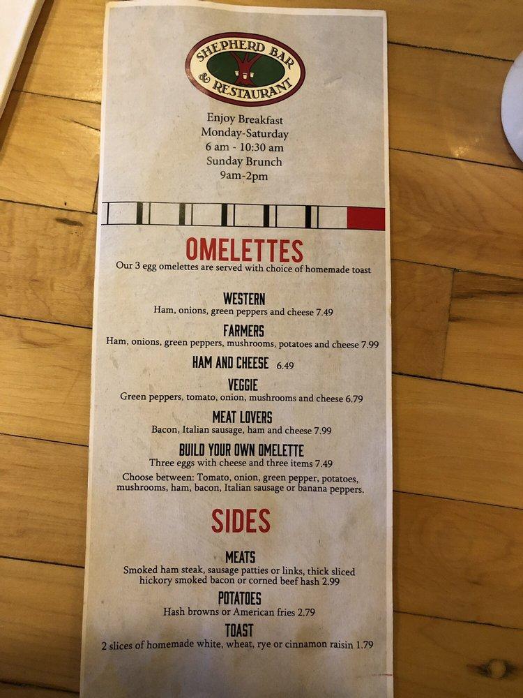 Menu at Shepherd Bar & Restaurant, Shepherd
