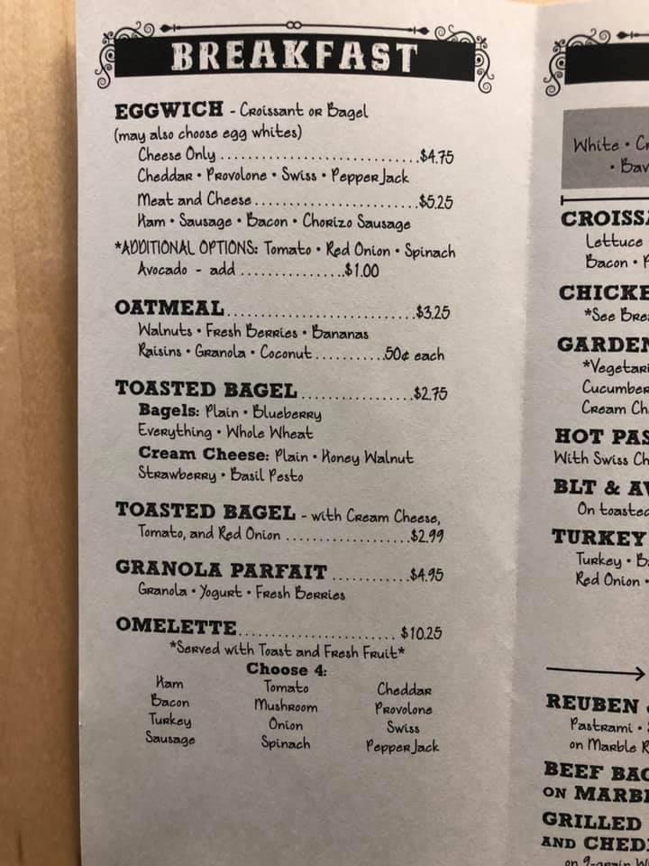 Menu at Blue Ridge Coffee pub & bar, Casper, Wyoming Blvd SW