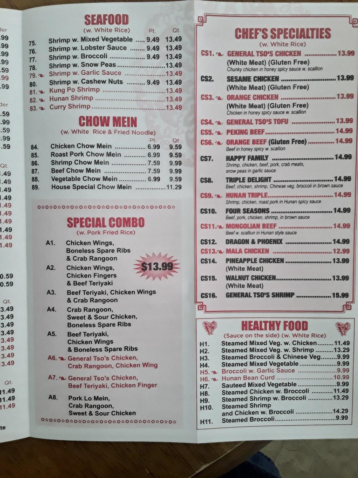 Menu at China Garden restaurant, Branford