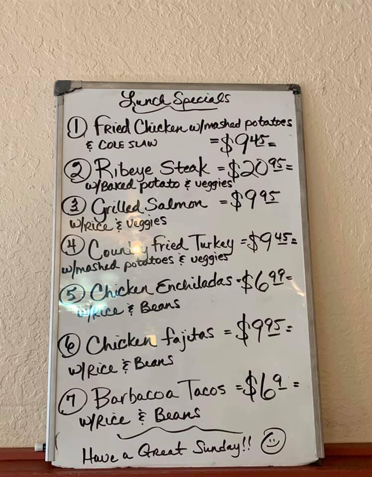 Menu at Haro Brothers Restaurant, Ava