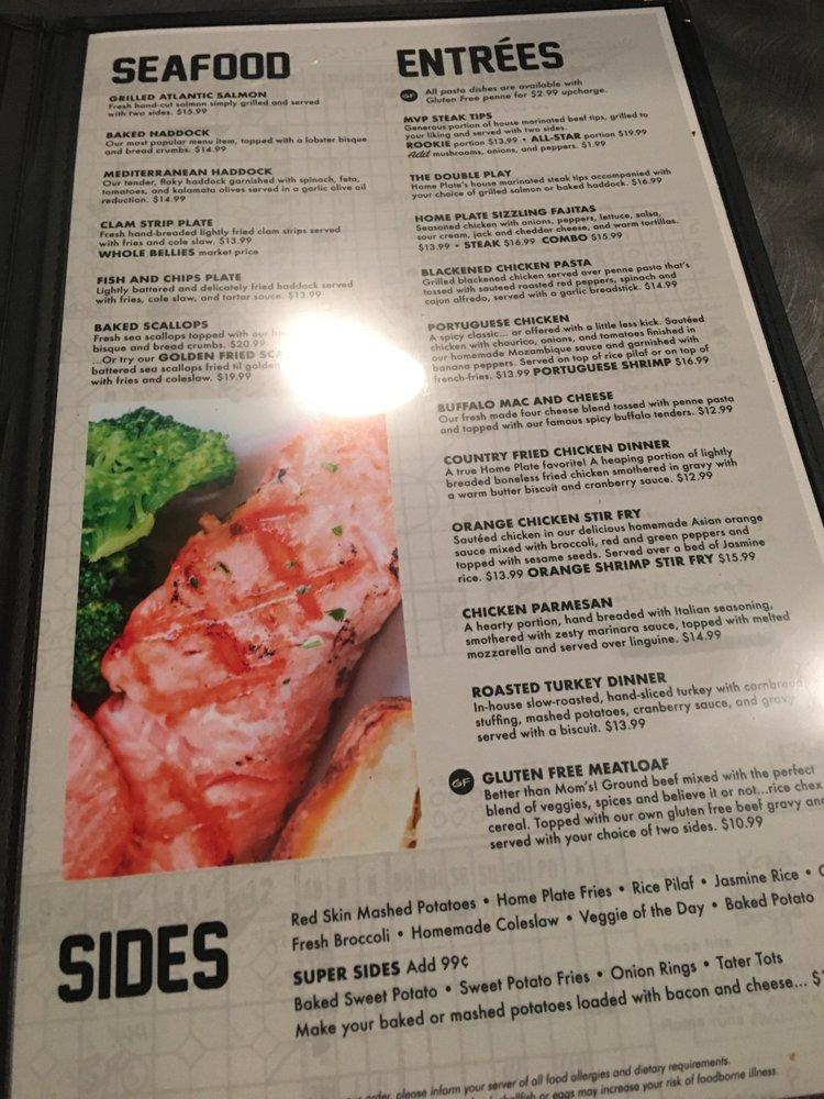 Menu at Home Plate pub & bar, Norton