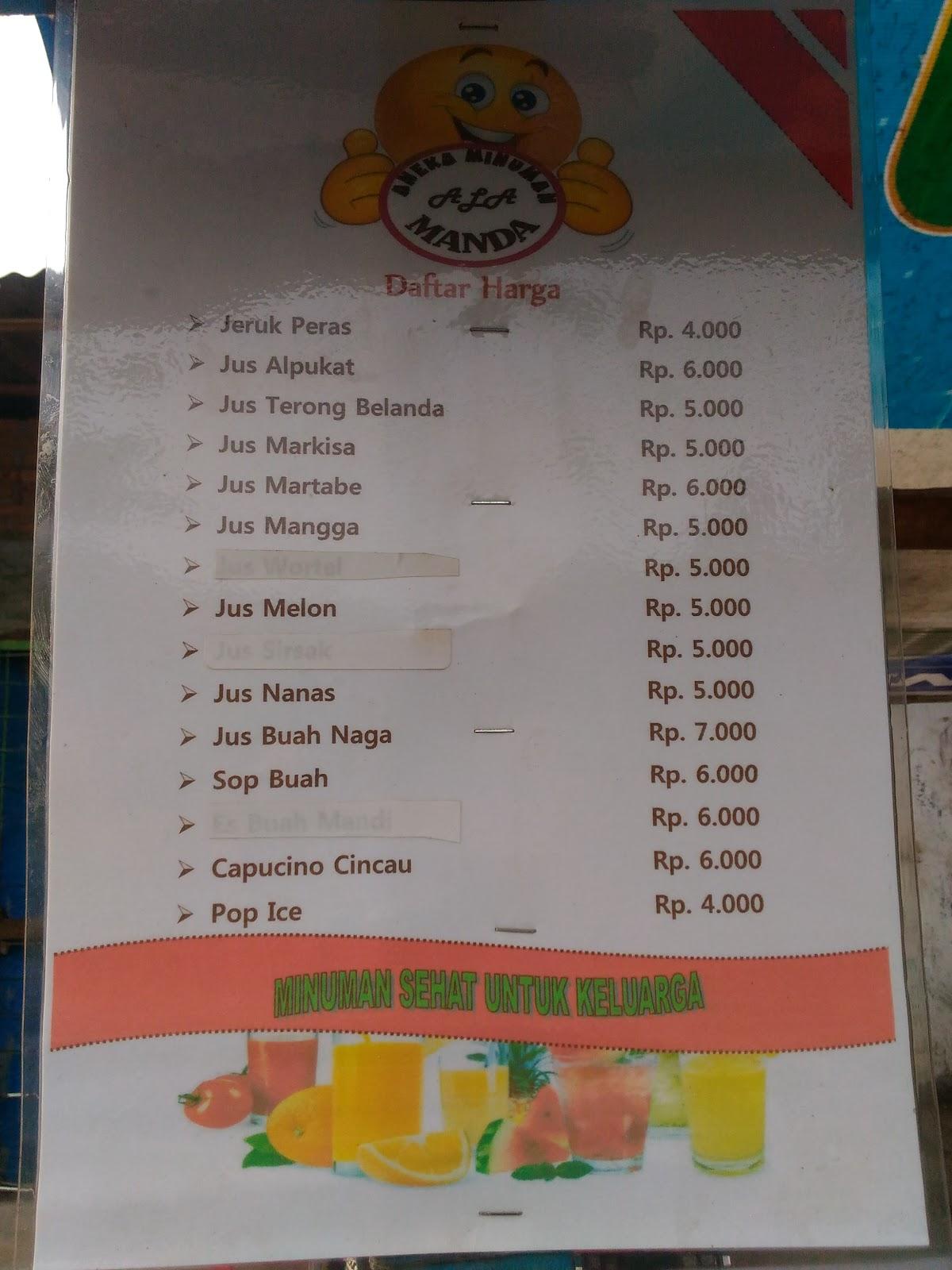 Menu at Aneka Minuman Ala Manda cafe, Mulyorejo