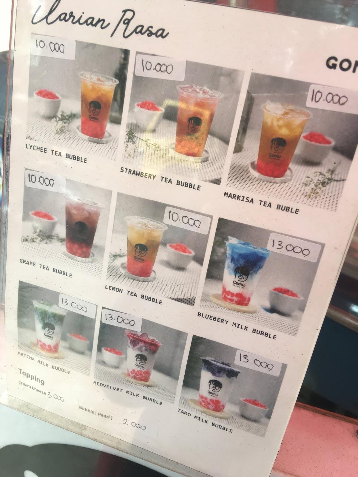 Menu at GOMU Cheesetea - Garut cafe, Garut