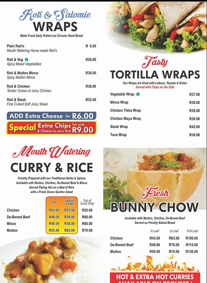 Menu at AKRAM'S Halaal Food's restaurant, Springs
