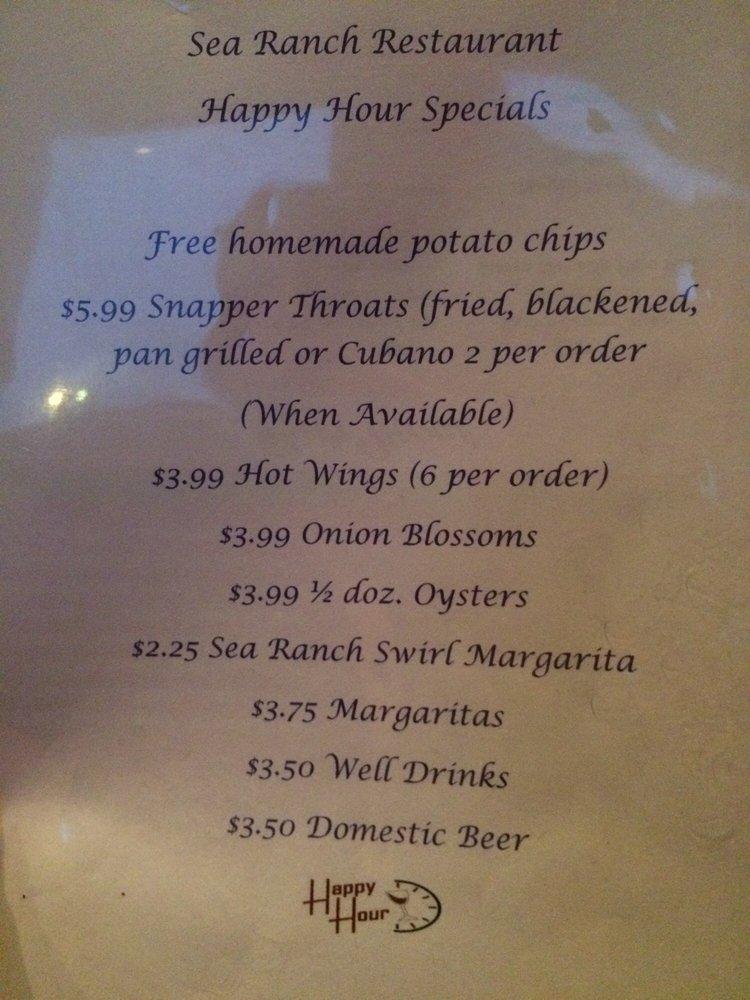 Menu at Sea Ranch Restaurant, South Padre Island, 33330 State Park Rd ...