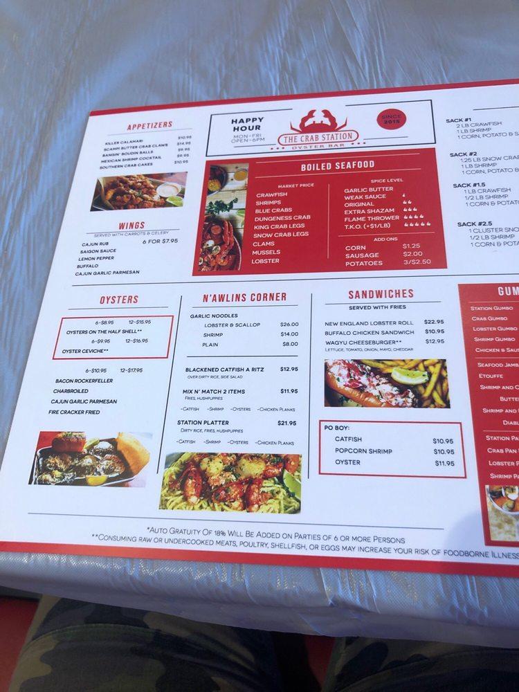 Menu at The Crab Station pub & bar, Dallas