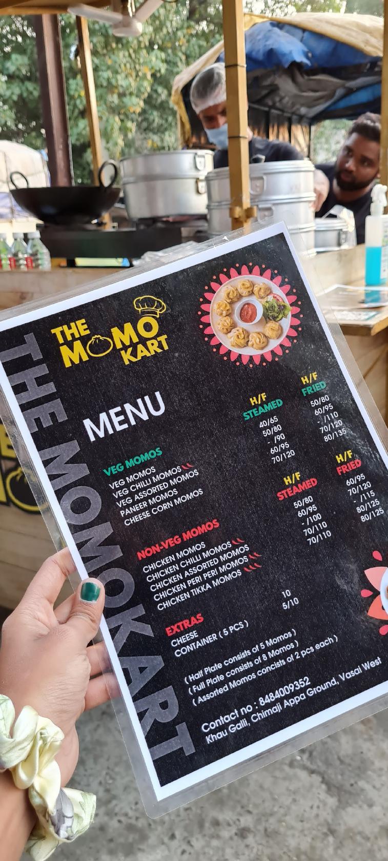 Menu at The Momo Kart, Vasai