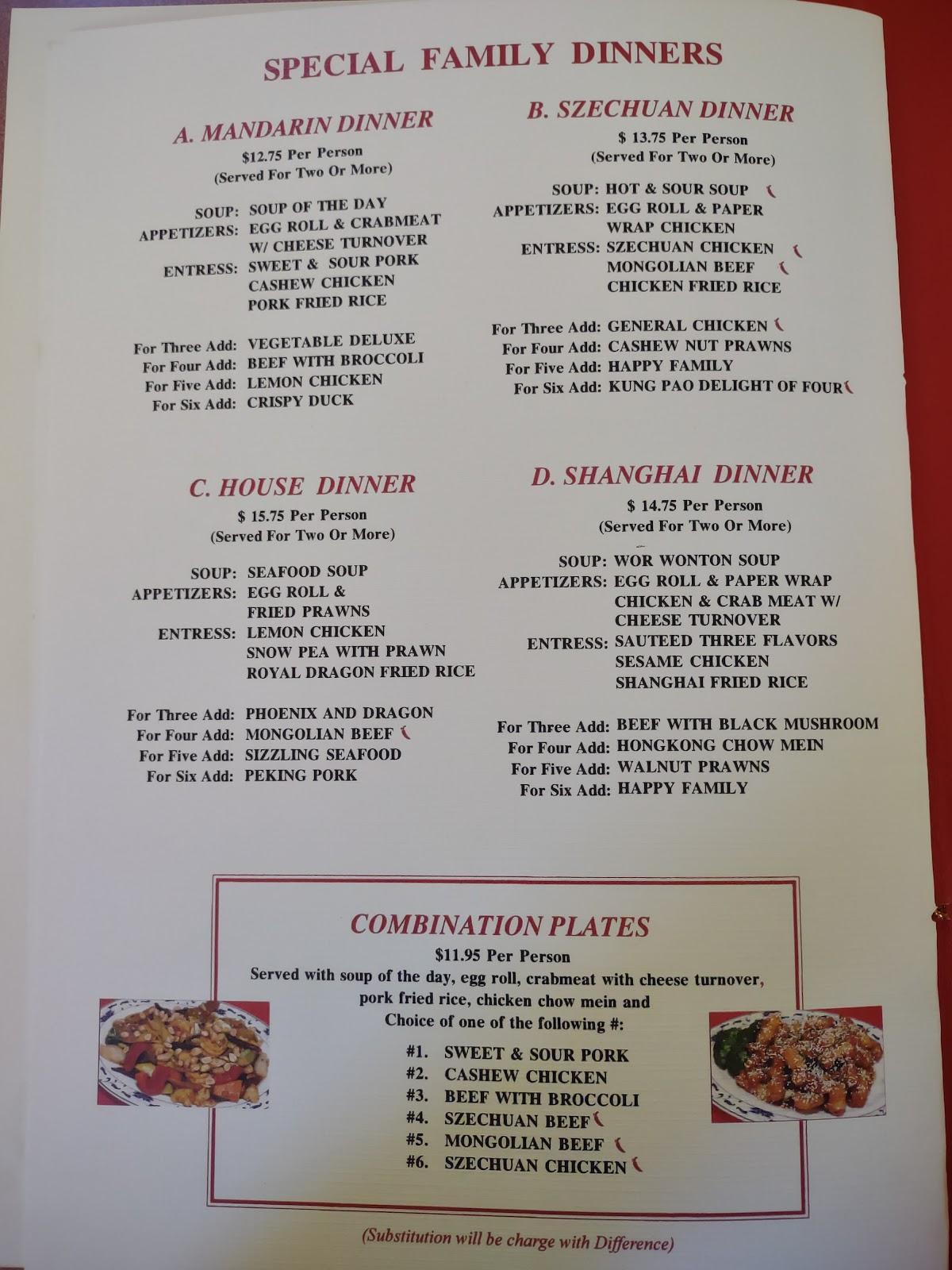 Menu at Royal Dragon restaurant, Georgetown, CA-193