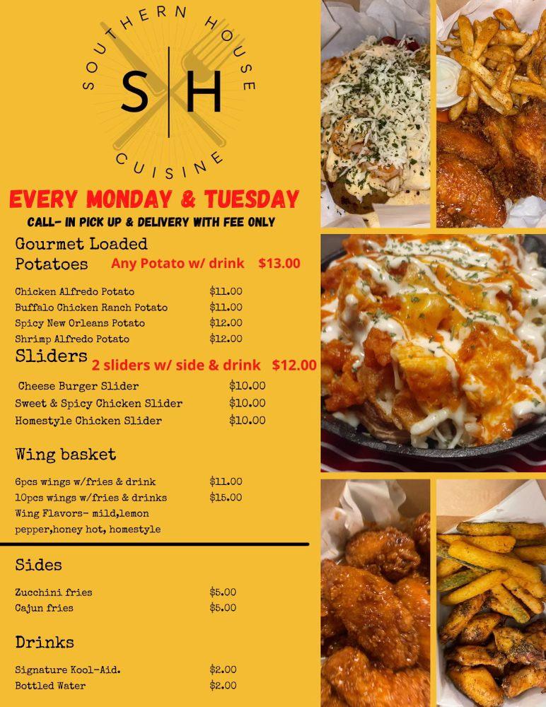 Menu at Southern House Cuisine restaurant, Phoenix
