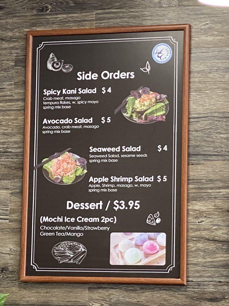 Menu at YW POKE restaurant, Bentonville