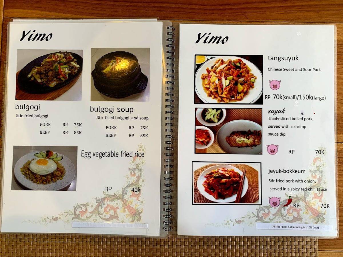 Menu at Yimo Korean Restaurant, Denpasar
