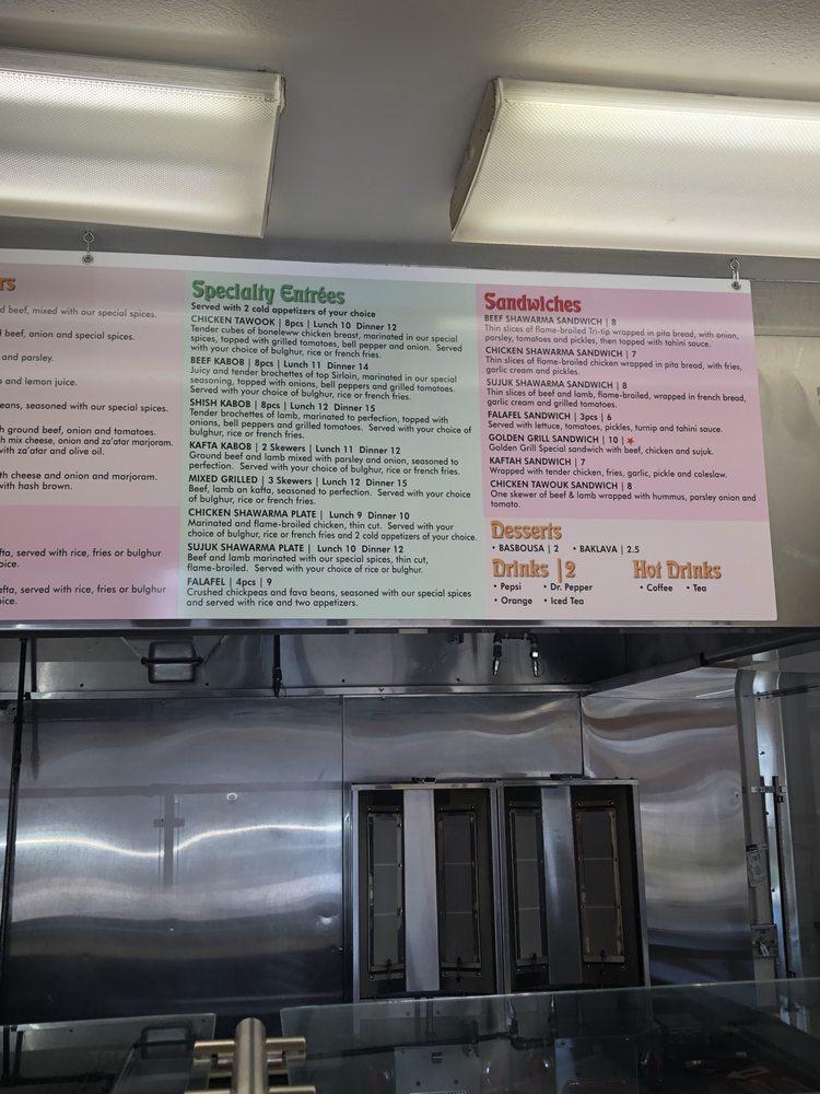 Menu at GOLDEN GRILL ( Syrian & Lebanese) cuisine Fresno restaurant, Fresno