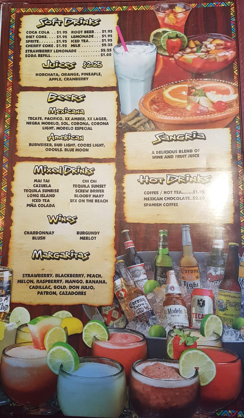 Menu at Los Dos Compadres restaurant, Washougal, 701 E St