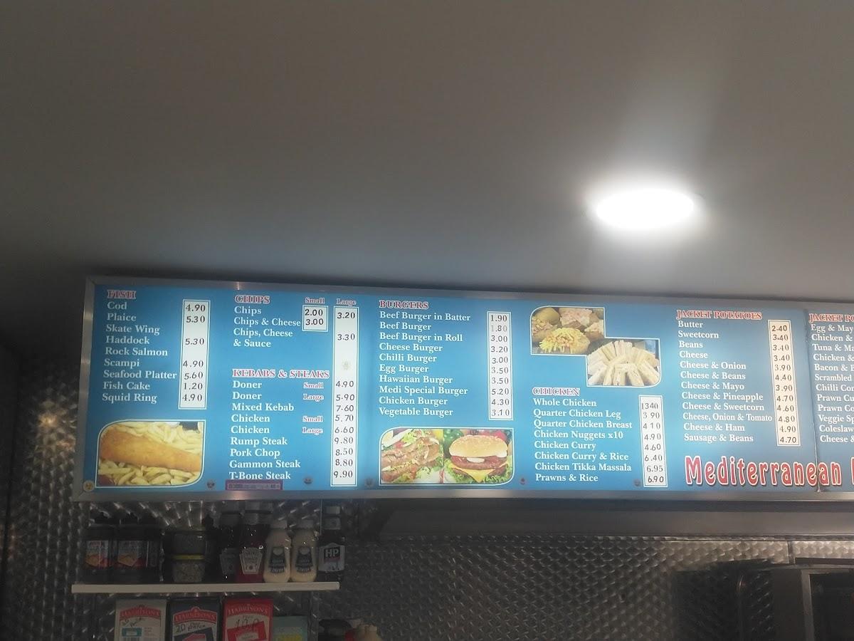 Menu at Mediterranean Fish Bar, Oxford, 10 Cherwell Dr