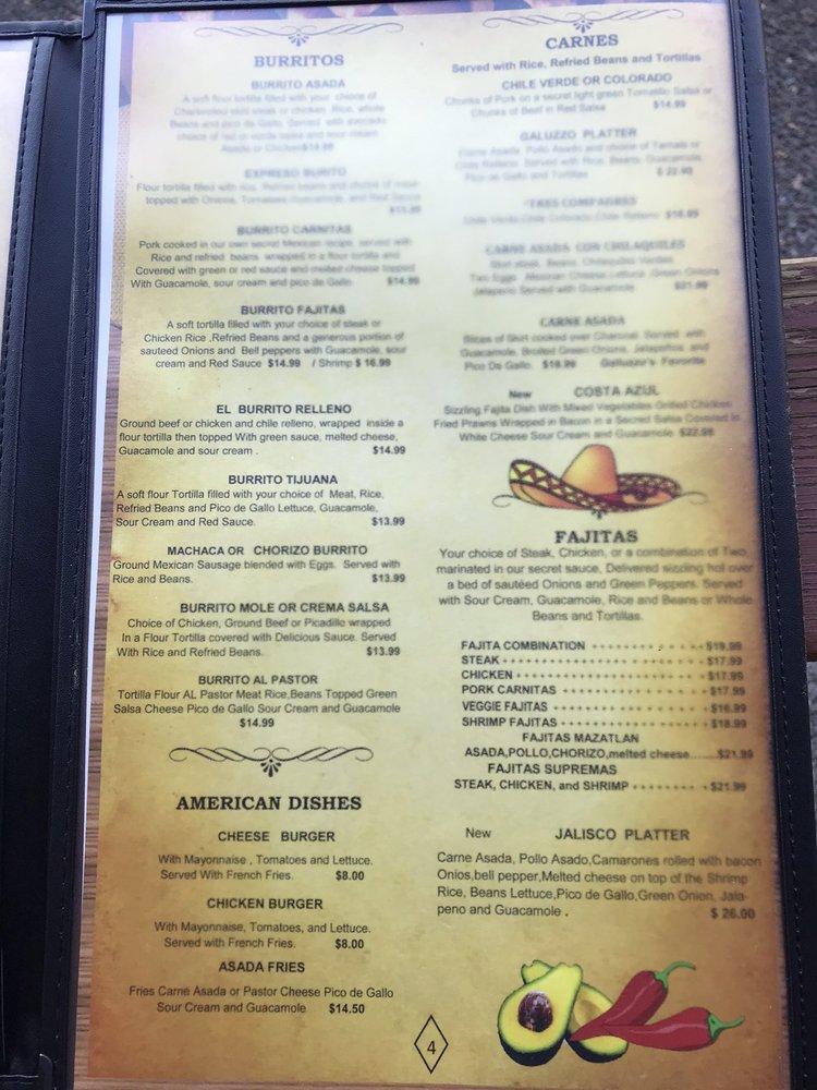 Menu at Mazatlan Mexican Restaurant, King City, SW 116th Ave