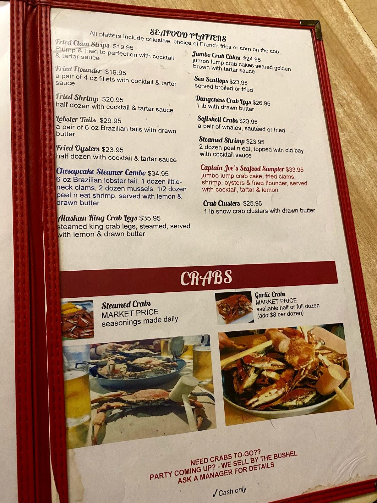 Menu at Tap Room Inc restaurant, Chesapeake City