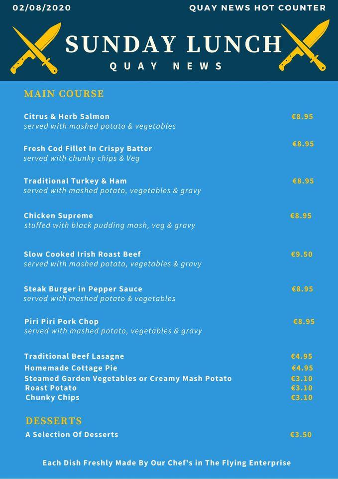 Menu at The Courtyard On Sober Lane pub & bar, Cork