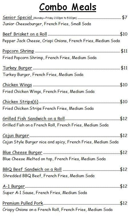 Menu at Burgerlicious restaurant, Rio Vista