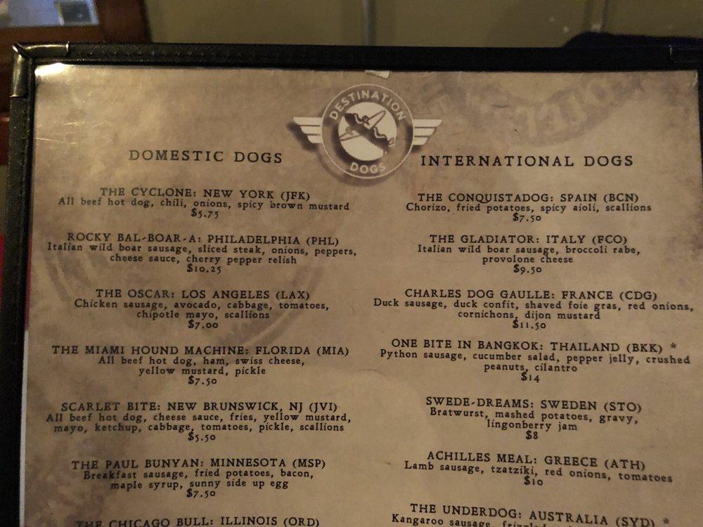 Menu at Destination Dogs pub & bar, New Brunswick, 101 Paterson St