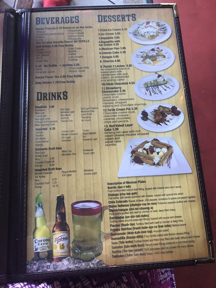 Menu at Las Trojas Cantina restaurant, Morrow
