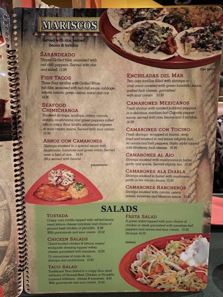Menu at Rancho Chico restaurant, Stuart