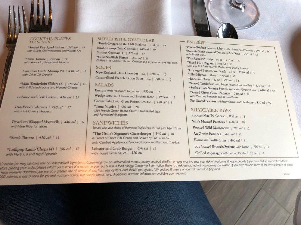 Menu at The Capital Grille pub & bar, Hartford