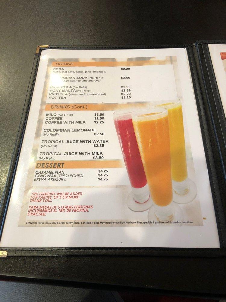 Menu at Antojo Latino restaurant, Savannah