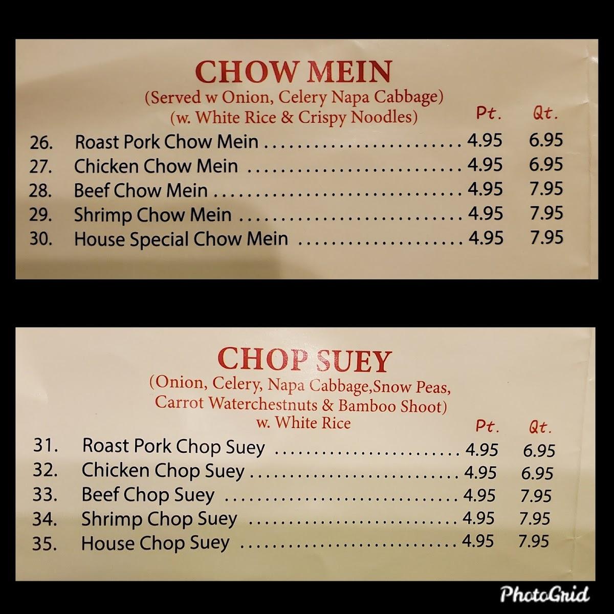 Menu at China Wok restaurant, Rochelle, 230 May Mart Dr