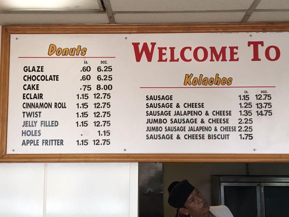 Menu at Sarena's Breakfast & Donuts fast food, Round Rock