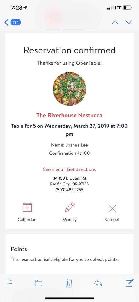 Menu at The Riverhouse Nestucca restaurant, Pacific City