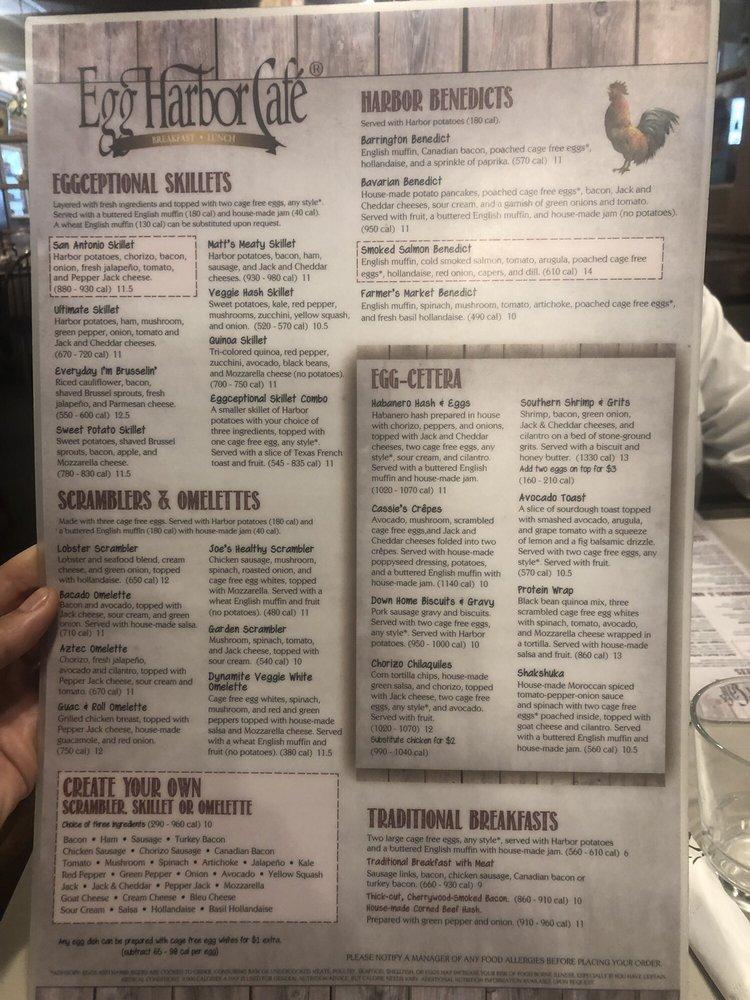Menu at Egg Harbor Cafe, Lake Geneva