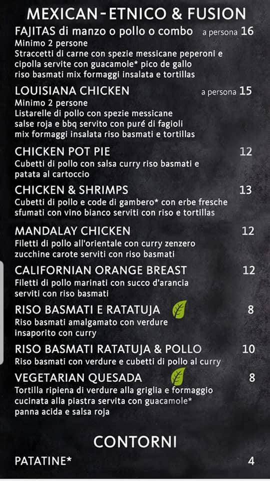 Menu at Jammin' restaurant, Castellanza