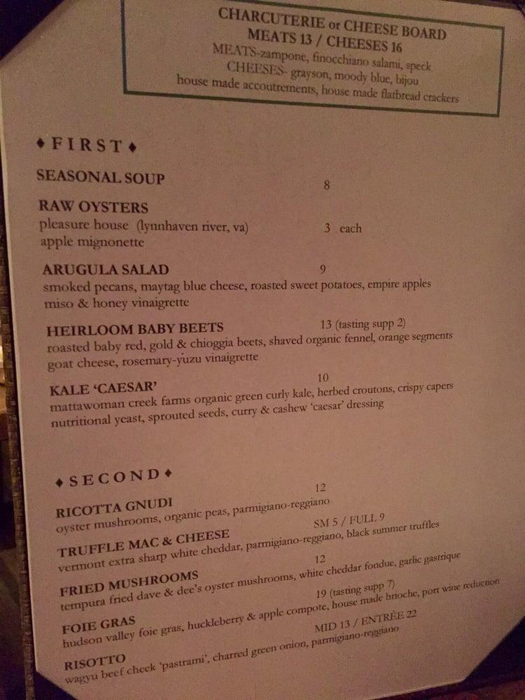 Carta de Terrapin Restaurant, Virginia Beach, Holly Rd #514