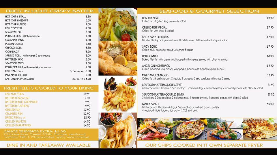 Menu at 3 Fish Cafe, Batemans Bay
