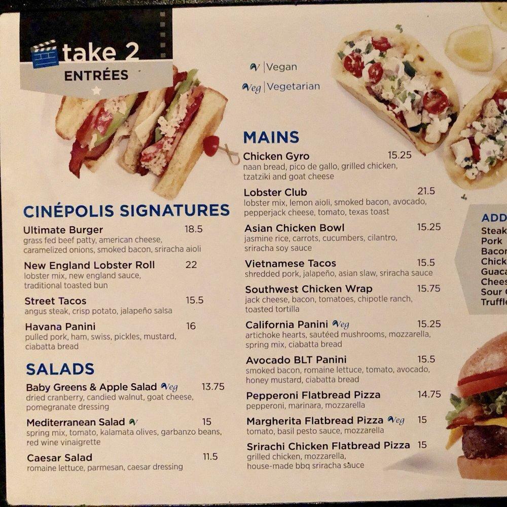 Menu at Cinepolis Luxury Cinemas Rancho Santa Margarita pub & bar ...