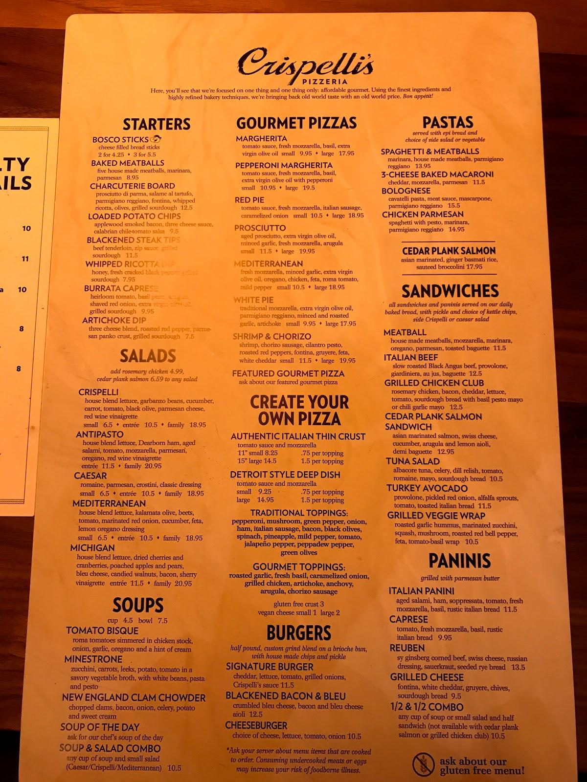 Menu at Crispelli's Bakery & Pizzeria - Clarkston, Clarkston