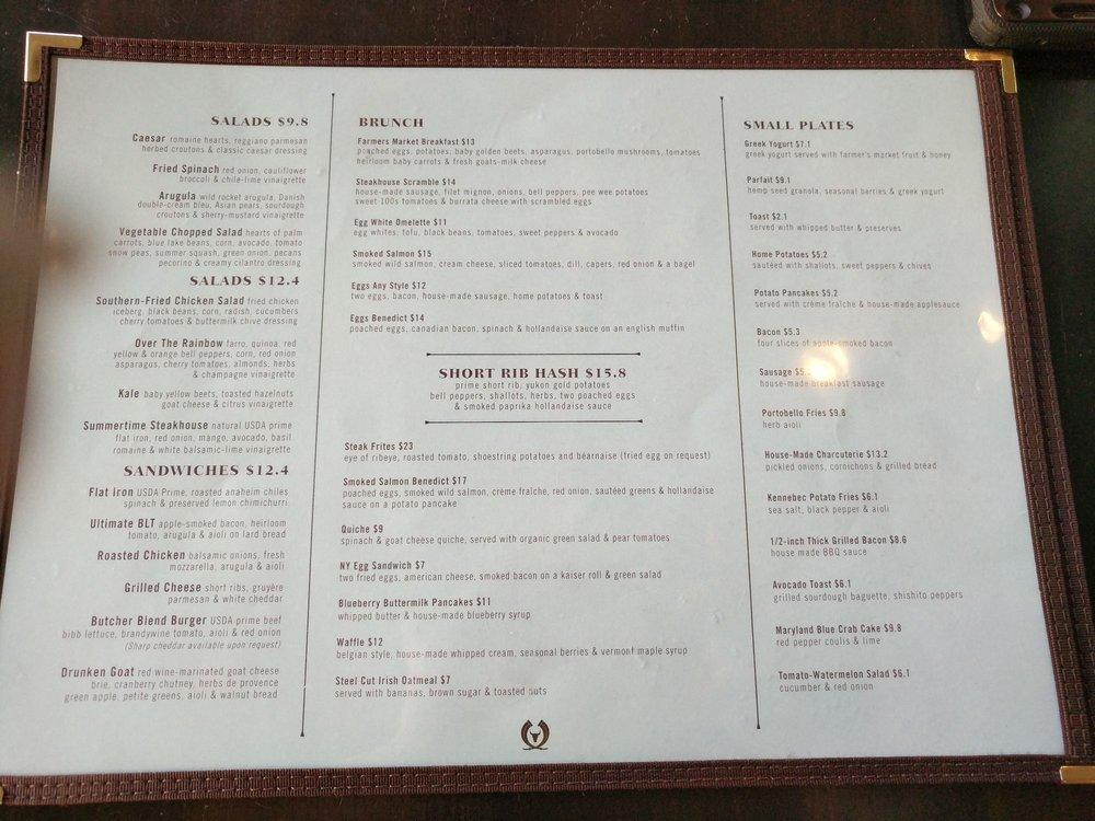 Menu at Echo & Rig Butcher and Steakhouse, Las Vegas