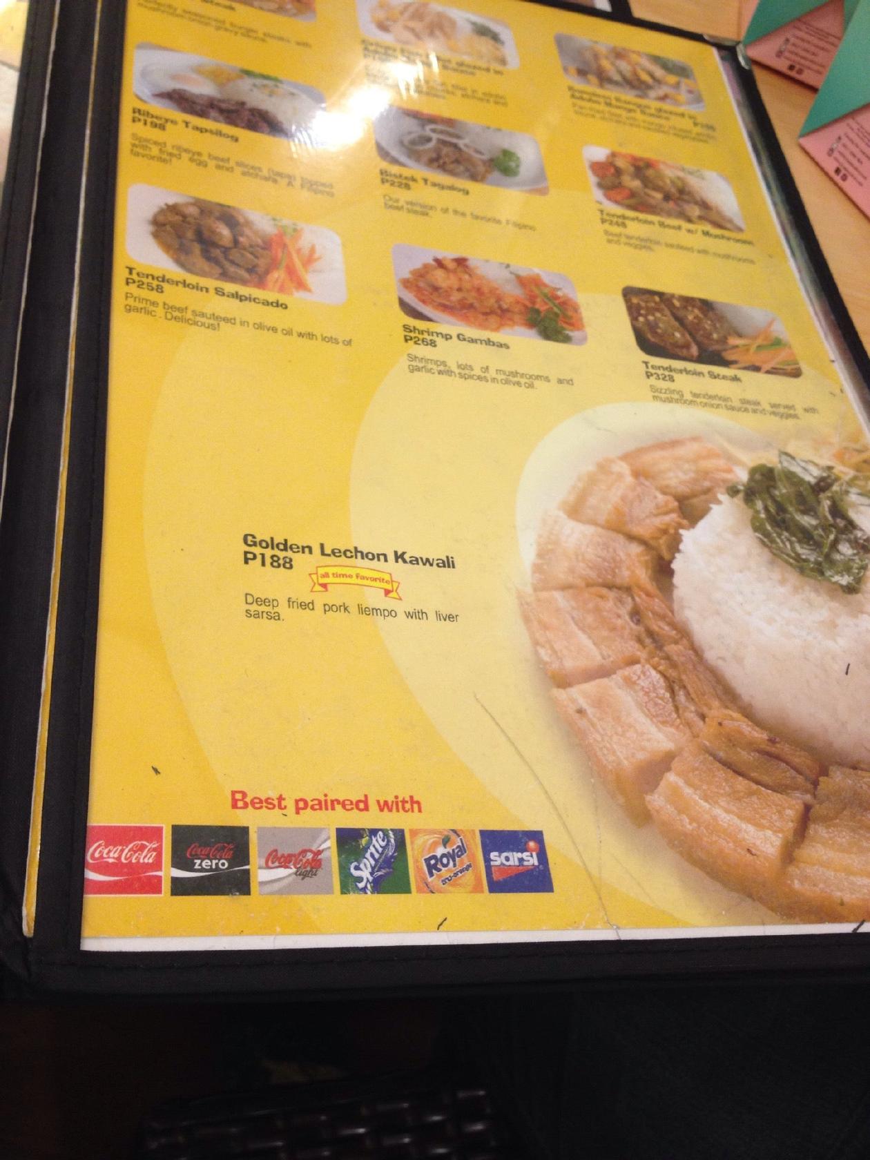 Menu at Icebergs restaurant, Quezon City, G/F Eastwood Citywalk2