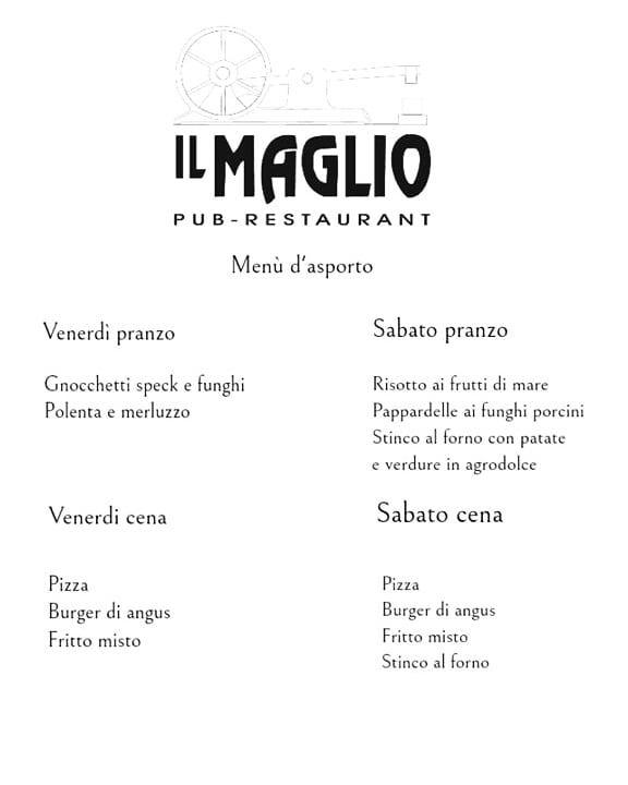 Menu da Pub Ristorante Il Maglio, Ferriere