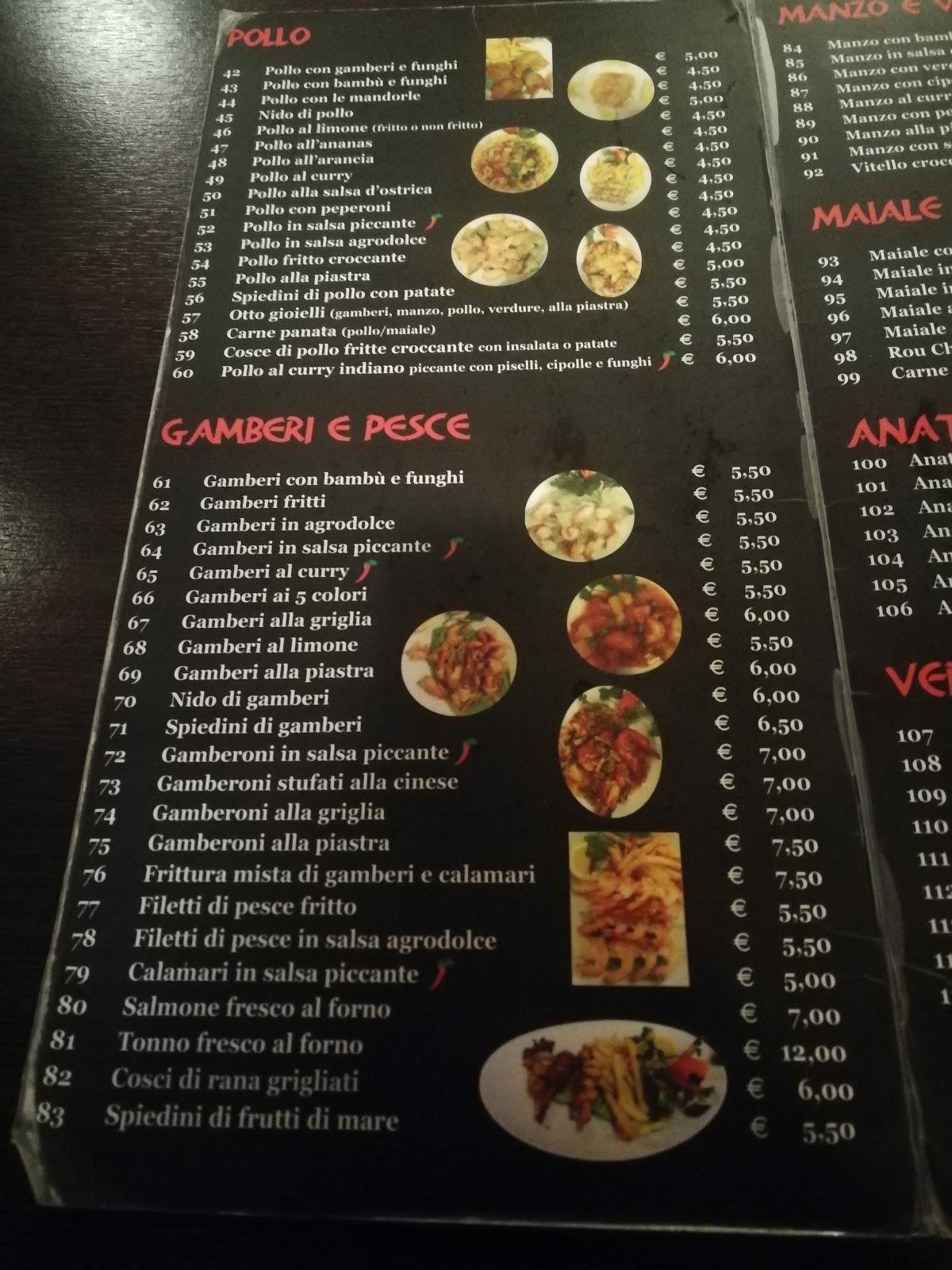 Menu at Jin Du restaurant, Frascati