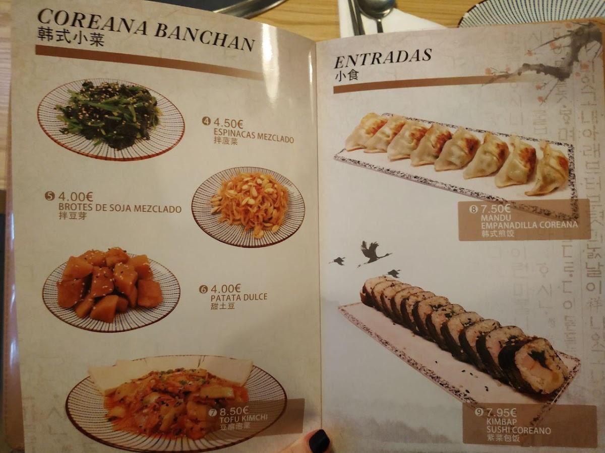 Carta de Restaurante Coreano Chingu, Málaga
