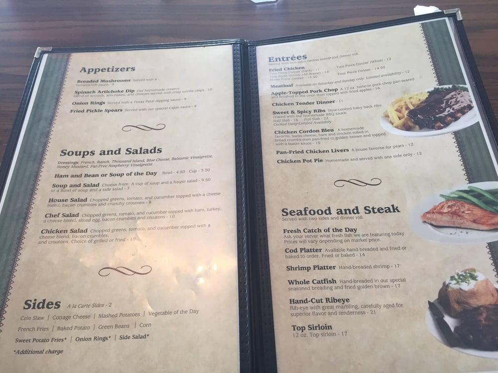 Menu at The Overlook Restaurant, Leavenworth