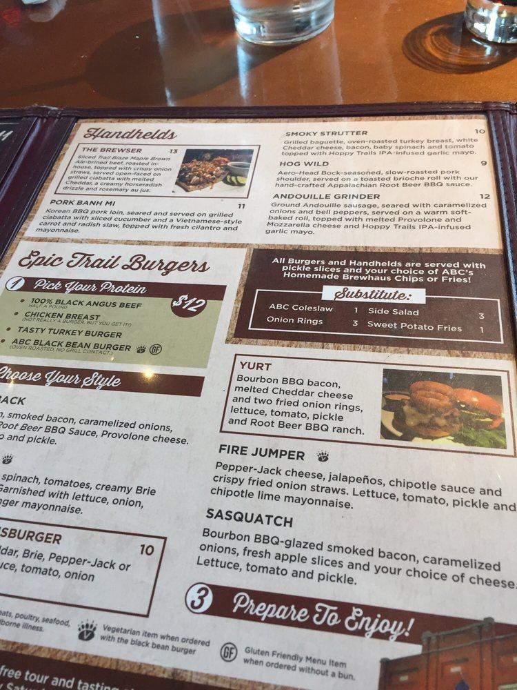Menu at Appalachian Brewing Company of Gettysburg - Battlefield ...