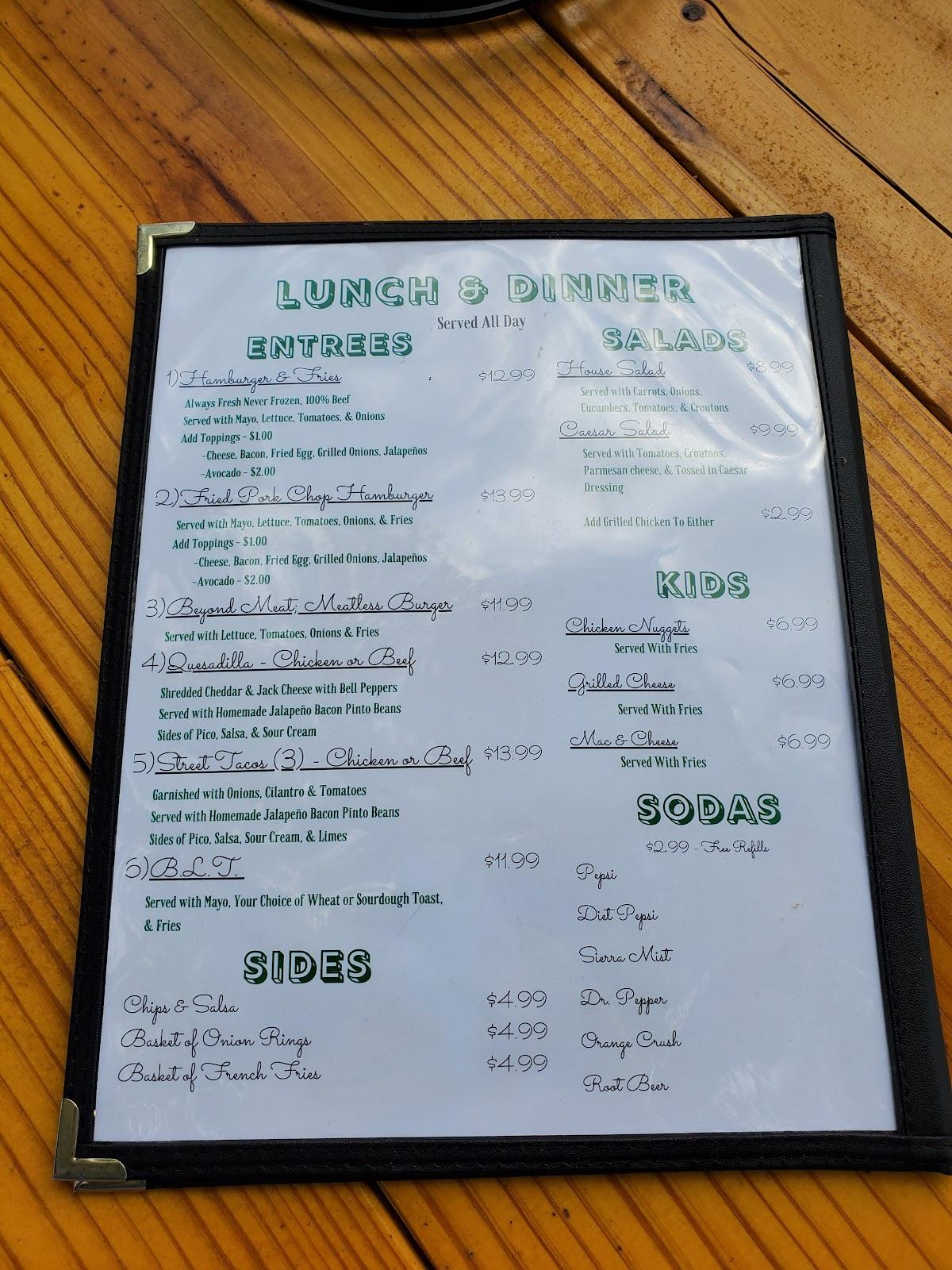 Carta del pub y bar Hidden Hideaway On Main, Fredericksburg