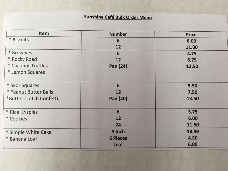 Menu at Hidden Treasures Cafe, Enfield