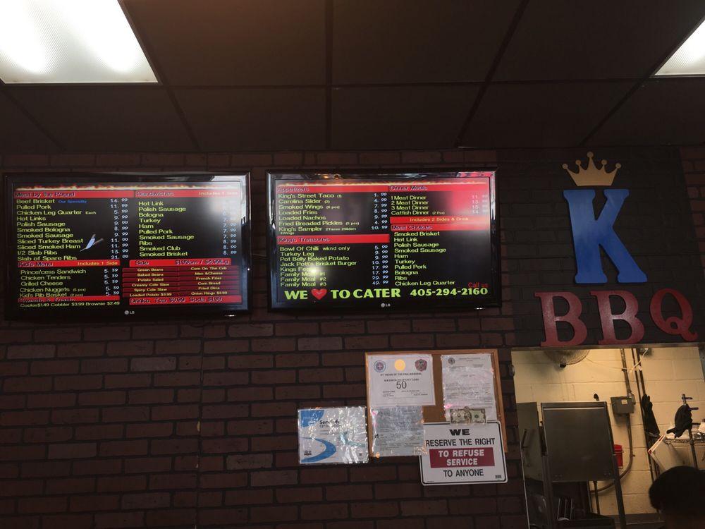 Menu at King's Custom Smoked Meats Restaurant, Oklahoma City