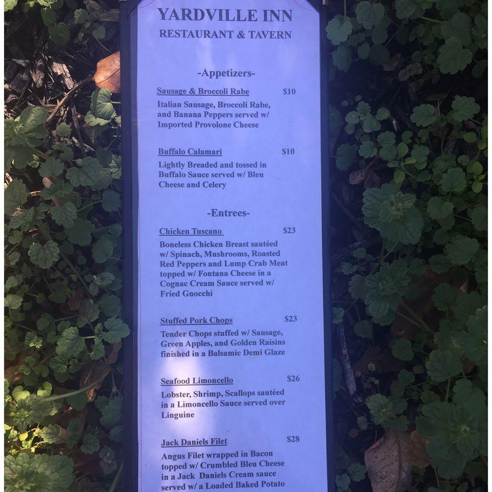 Menu at Yardville Inn Liquor Store pub & bar, Hamilton Township