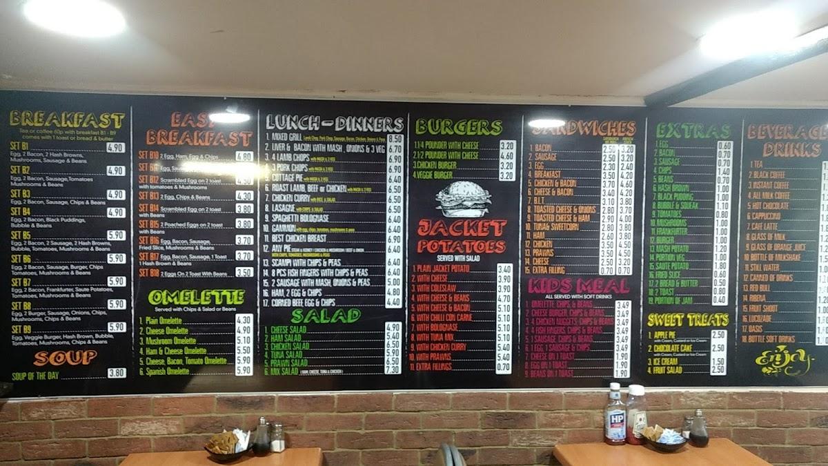 Menu at Garden Cafe, Basildon