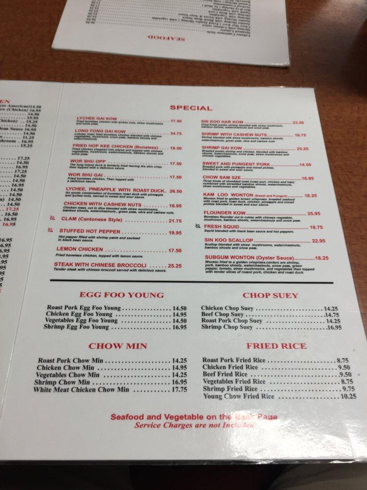 Menu at Hop Kee Restaurant, New York City